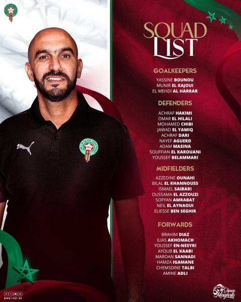 Morocco’s squad for the September break, including 1 PSG player