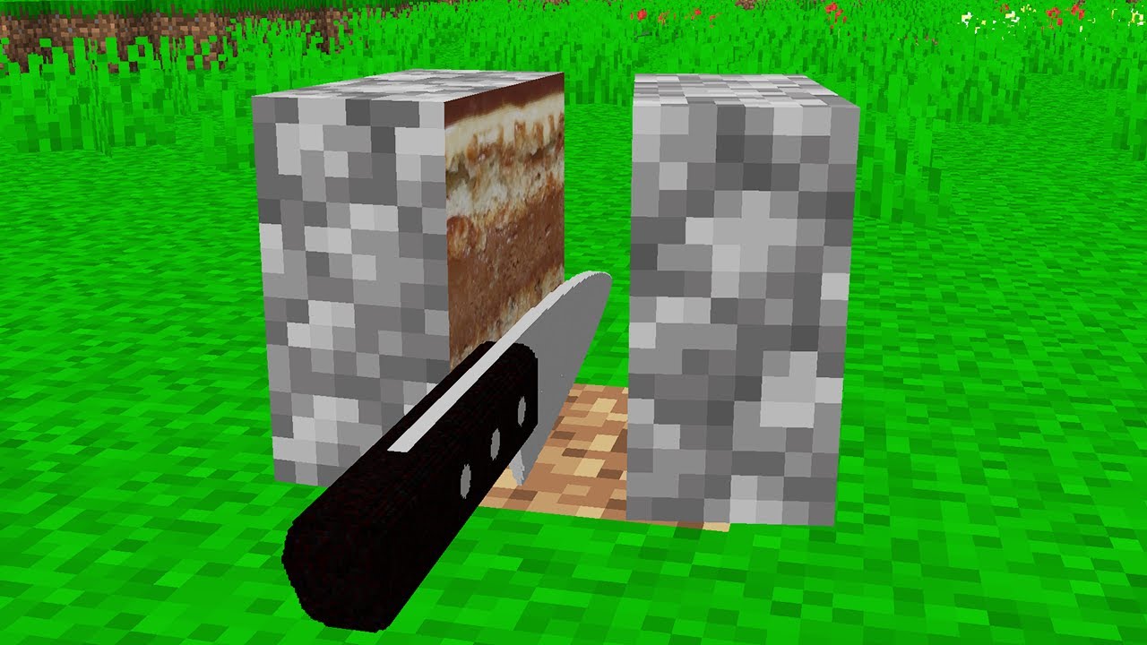 Minecraft but all blocks are actually cake...
