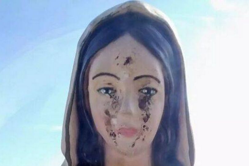Virgin Mary statue weeping tears of blood as truth finally uncovered