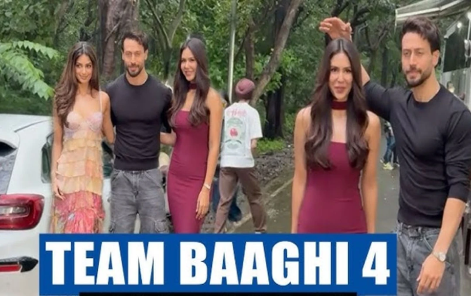 Baaghi 4: Baaghi 4 star cast Harnaz Sandhu, Tiger Shroff and Sonam Bajwa pose together before ...