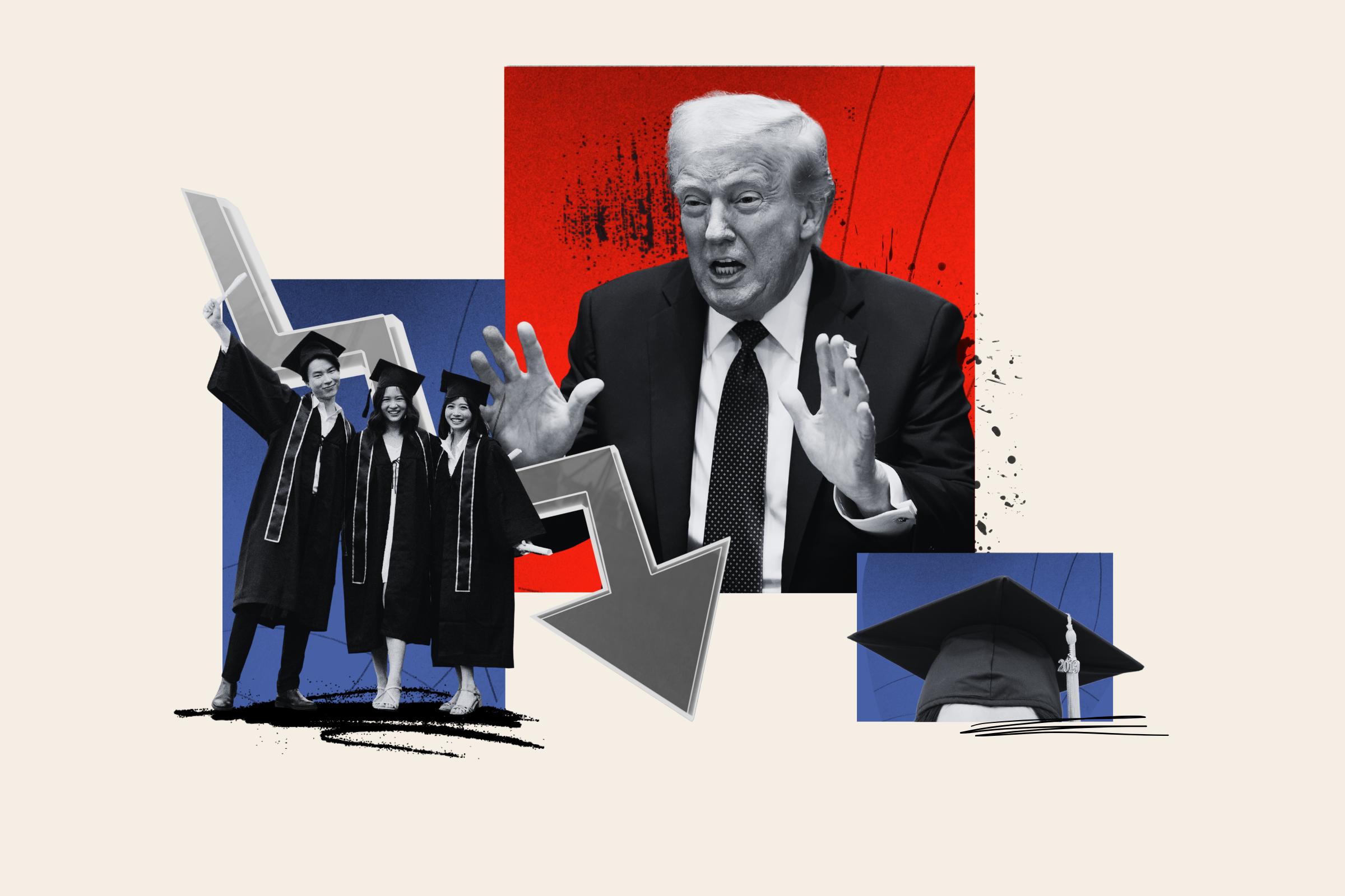 Donald Trump's approval rating slumps with college grads