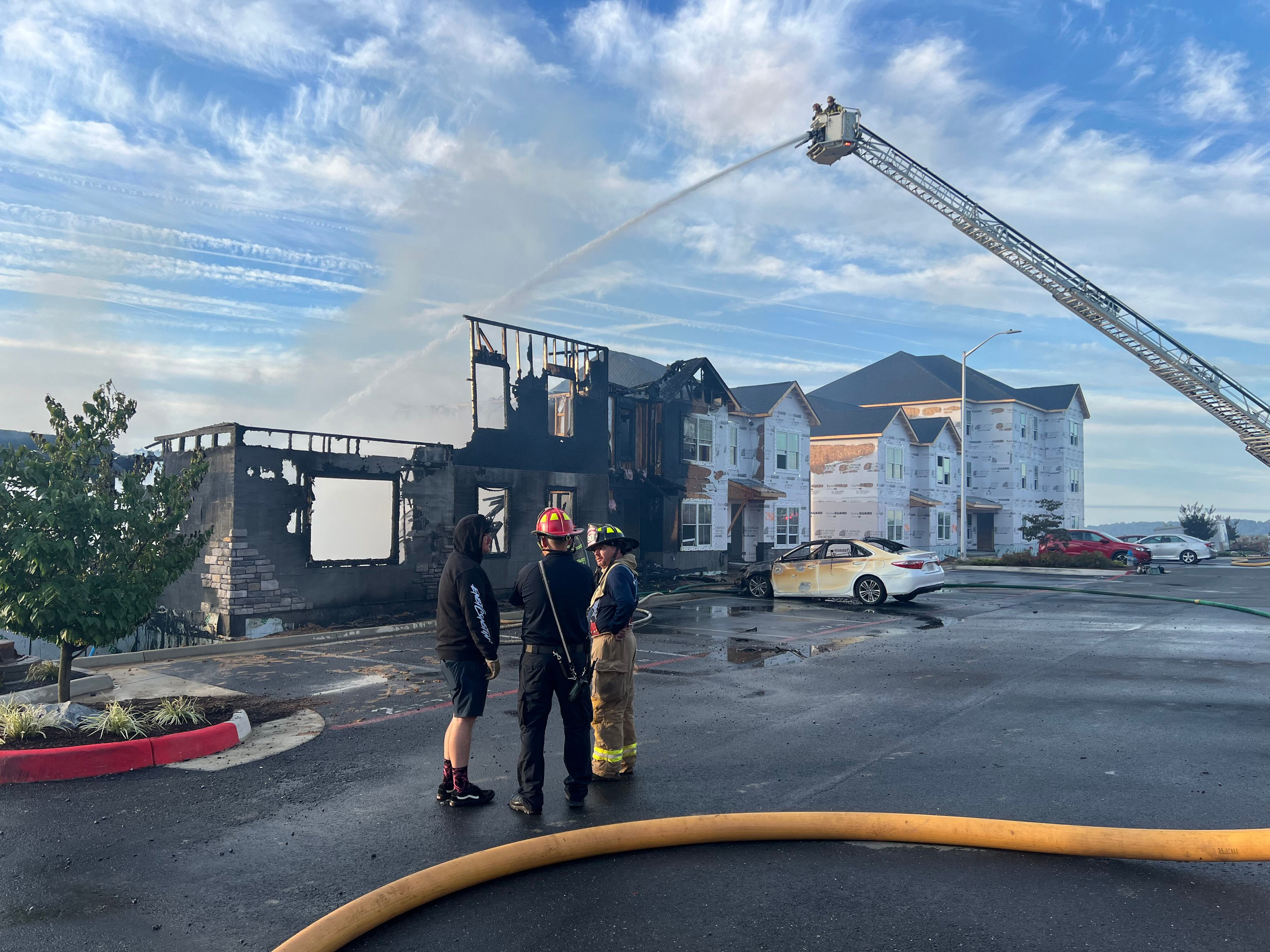 Townhomes under construction catch fire in Rockingham County