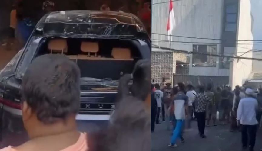 Rumah Ahmad Sahroni Digeruduk Massa Demo DPR, Lexus RZ Jadi Samsak Luapan Emosi