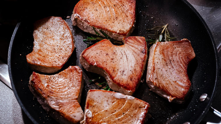 Your Ahi Tuna Isn't Searing Properly, And Here's The Likely Problem