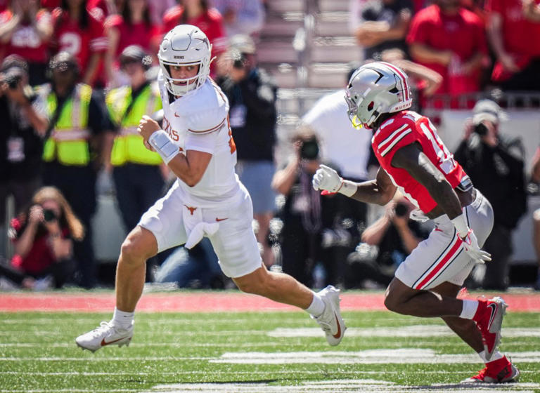 Arch Manning stuffed at goal line, throws interceptions as Texas opener ...
