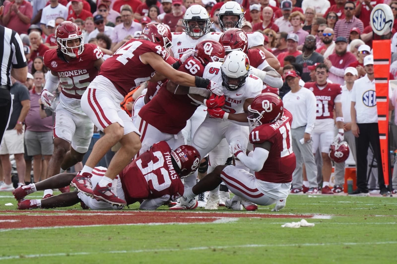 Halftime Huddle: Sooners with big lead over Illinois State