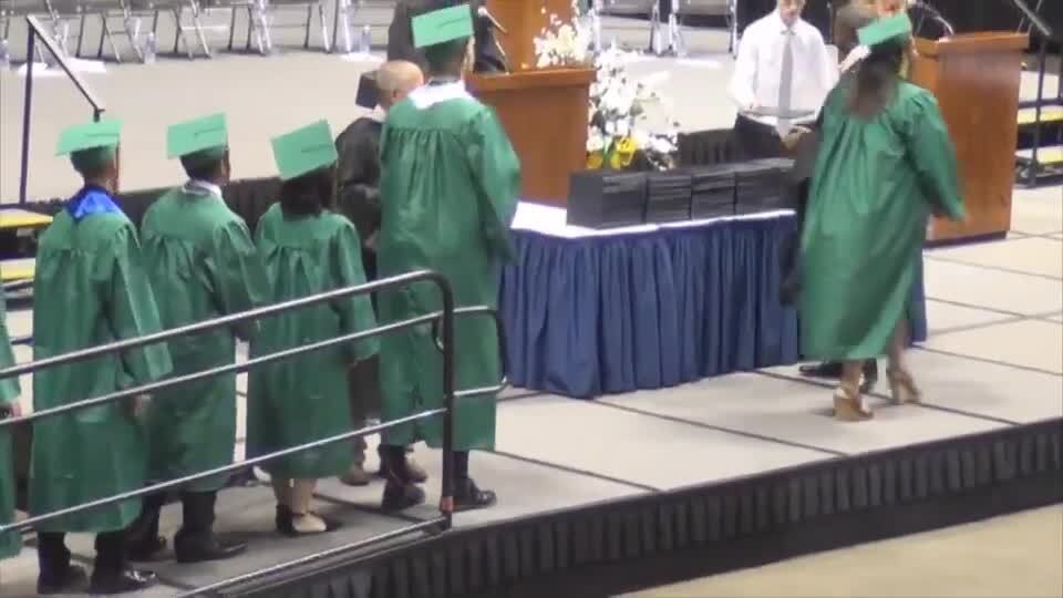Graduating High Schooler Walks down Aisle in Tutu