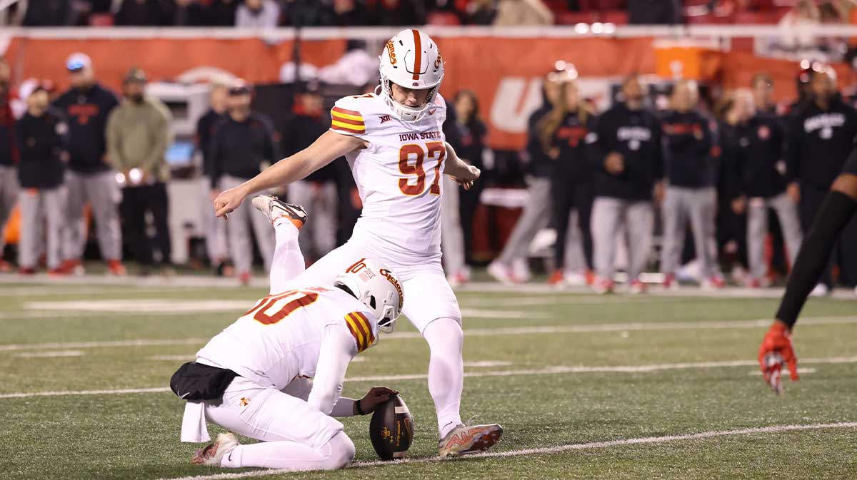 Iowa State football’s kicker absolutely nailed this 63-yard field goal