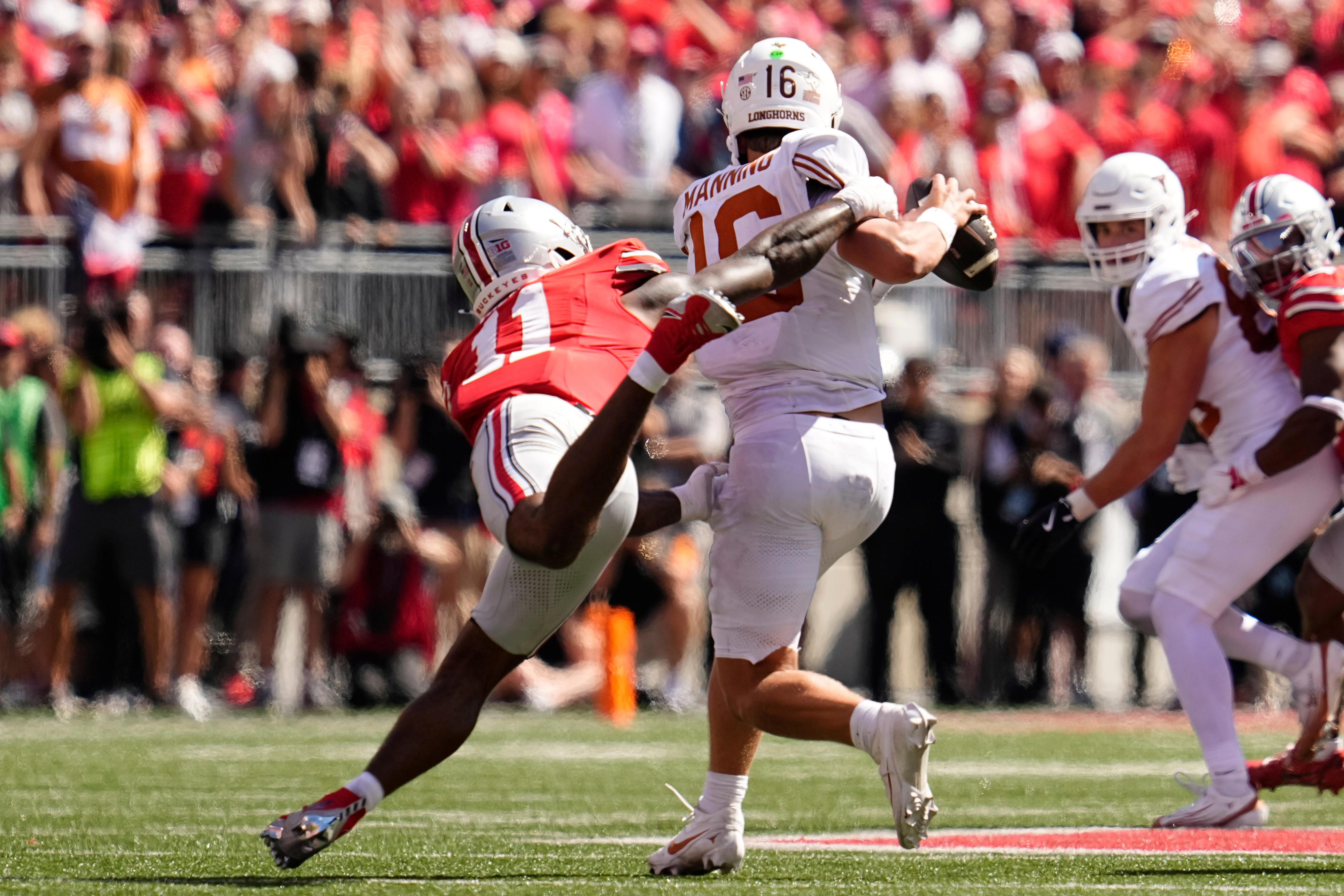 Texas football gets first taste of Ohio State's defense with Matt ...