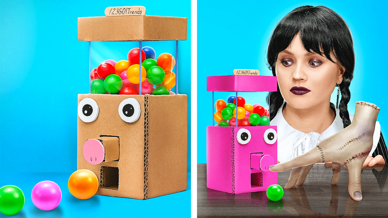 DIY cardboard hacks with Wednesday