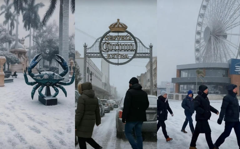 Así se vería Tampico si nevara