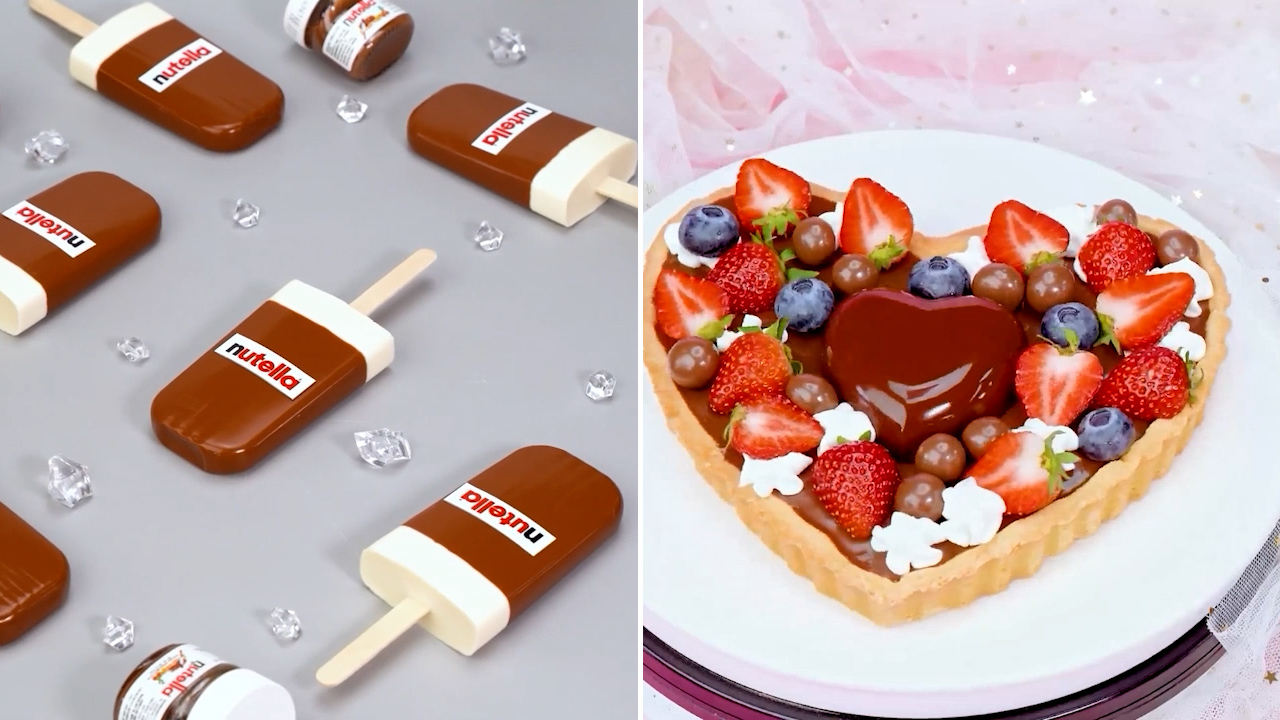 Chocolate Popsicles and Heart-Shaped Fruit Tart