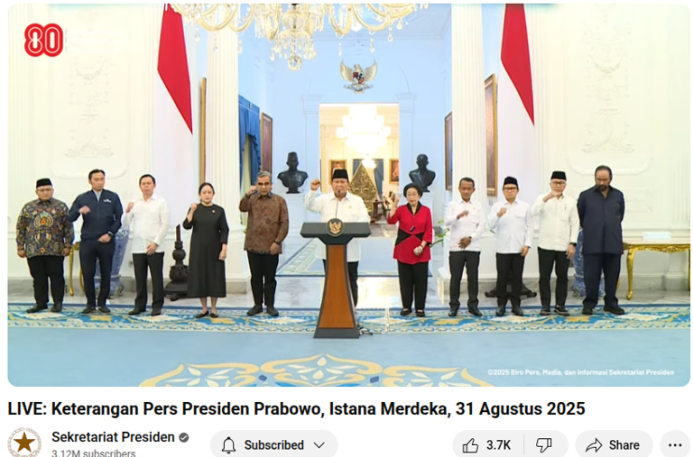 Prabowo: Ketum Partai Cabut Keanggotaan DPR yang Keliru Beri Pernyataan