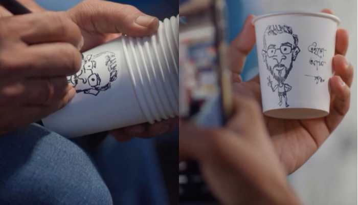 Viral Video: Man Creates Portraits On Coffee Cups, Social Media Calls ...