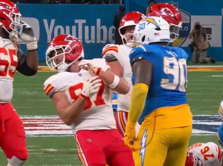 Travis Kelce slapped by Chargers player in shocking moment at Chiefs ...