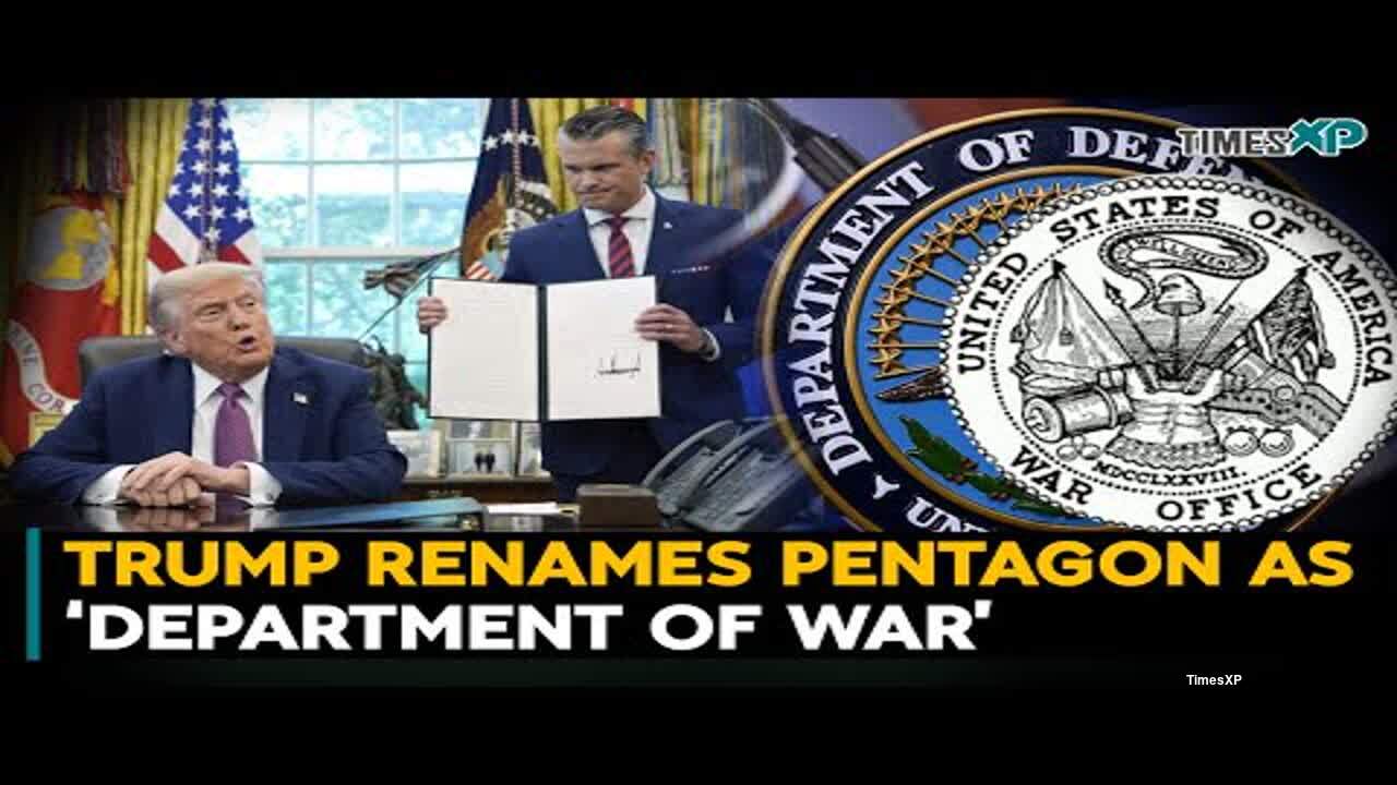 U.S. President Donald Trump Signs Order Renaming Pentagon As ...