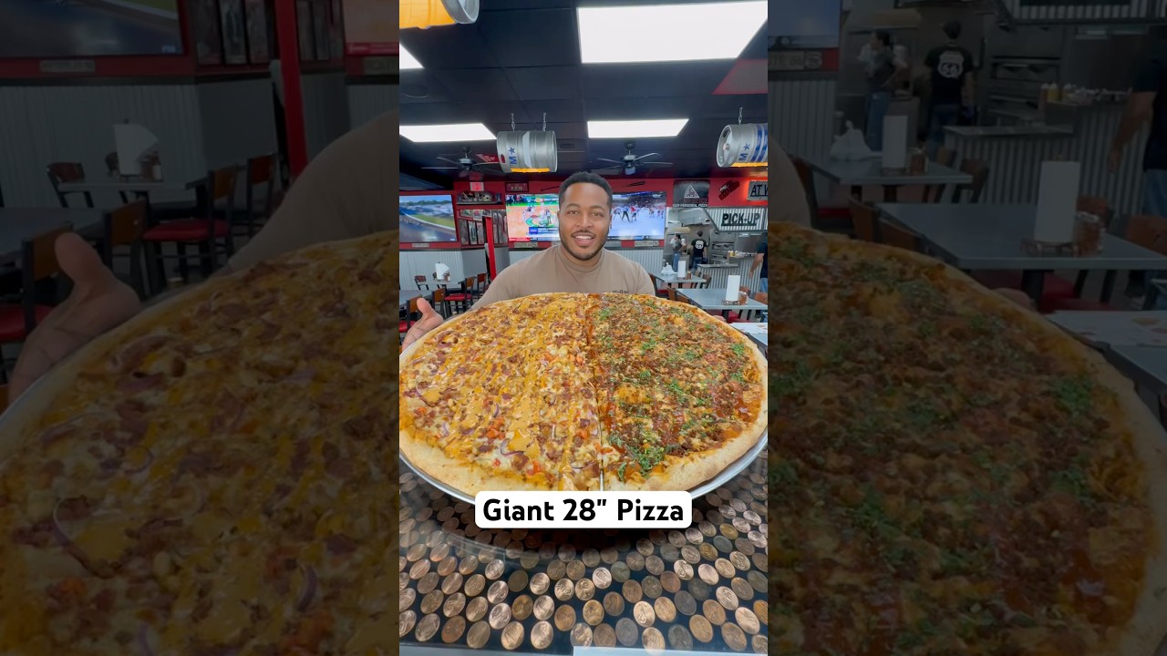 I tried a giant 28 inch pizza! 🍕