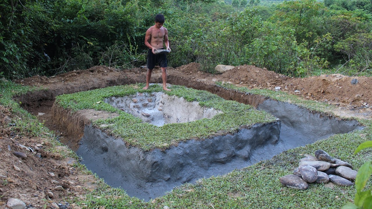 Build swimming pool around underground house part 1