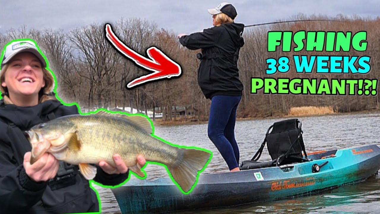 Impressive wife fishes 38 weeks pregnant in tiny kayak