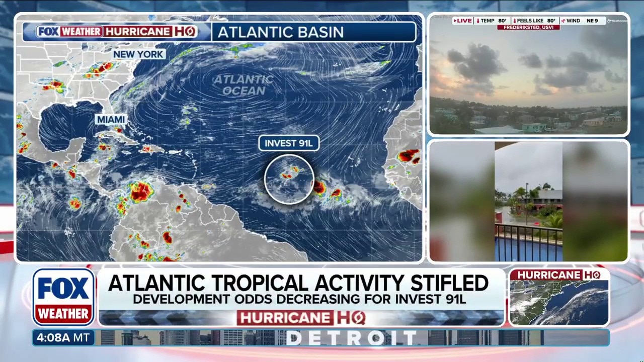 Invest 91L odds for development drop again