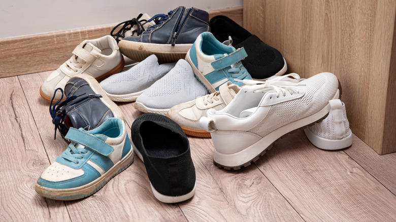 Keep Shoe Clutter Neat And Tidy With An Affordable Dollar Tree DIY