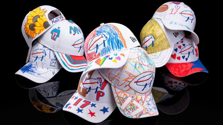 Josh Allen debuts cap designed by young Oishei Children's Hospital patient at Bills game