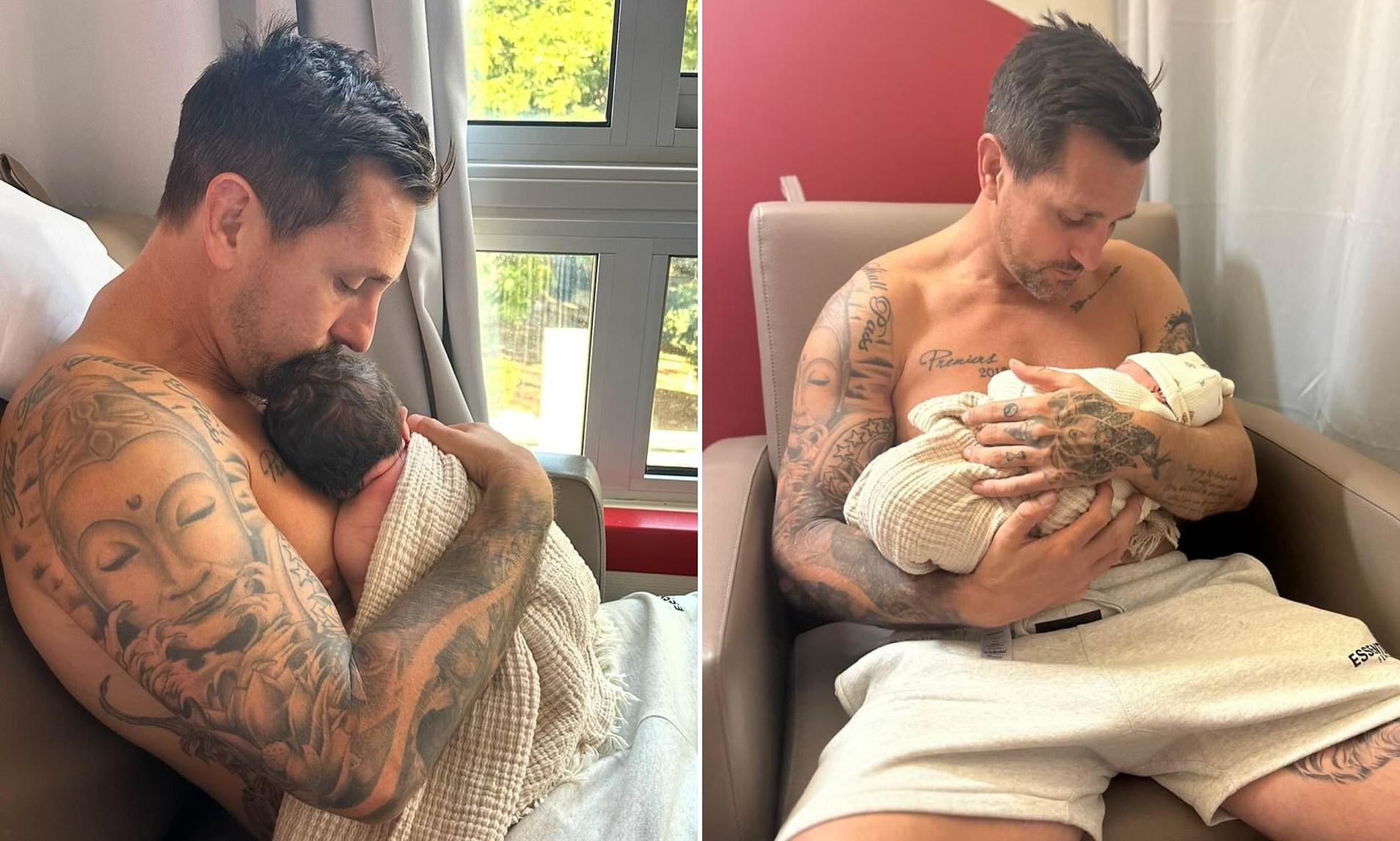 Mitchell Pearce's baby joy on Father's Day after NRL bad boy turned his life around