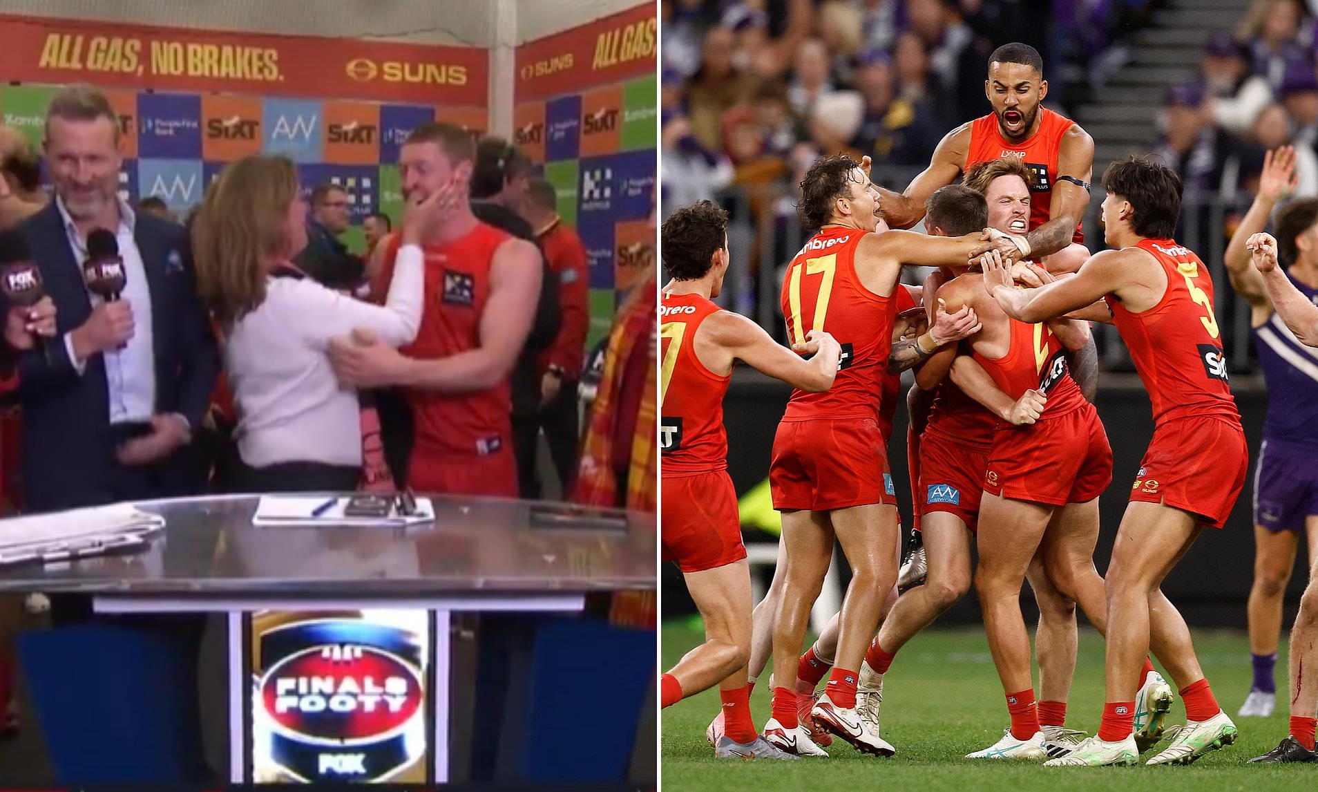 AFL star's mum steals the show after crashing TV interview following ...