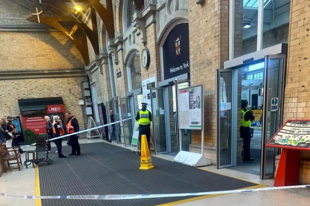 Officers cordon off area at York Railway Station