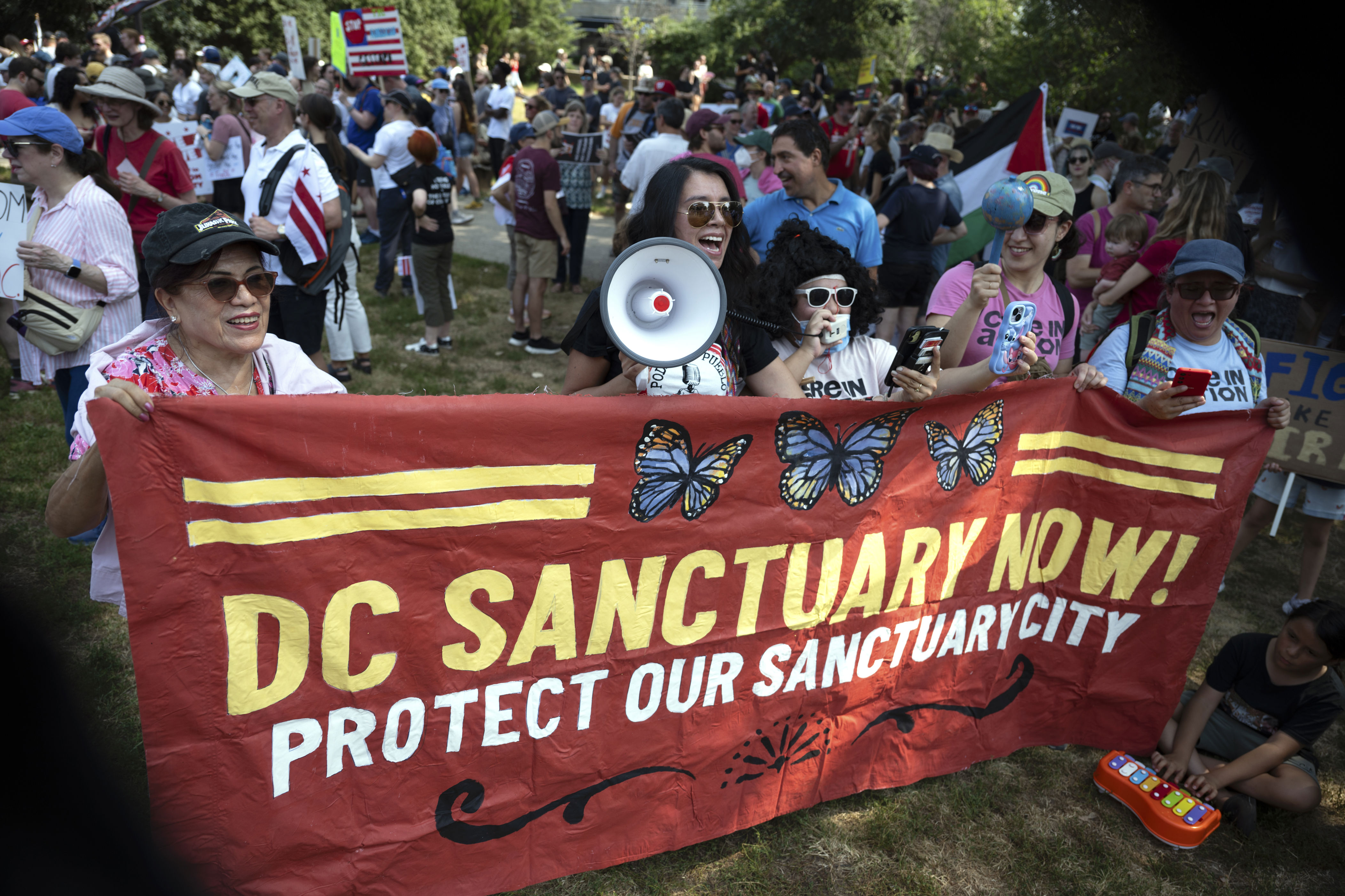 Thousands march in D.C. against Trump’s law enforcement takeover