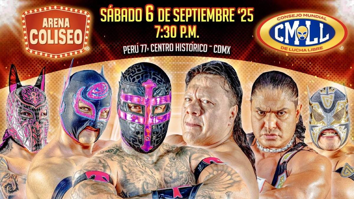 CMLL | Cartelera de SÁBADO 6 de septiembre en la Arena Coliseo
