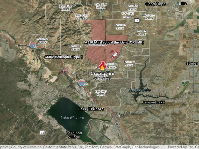 Lake Elsinore Fire Map: See Crump Fire Perimeter, Evacuation Areas