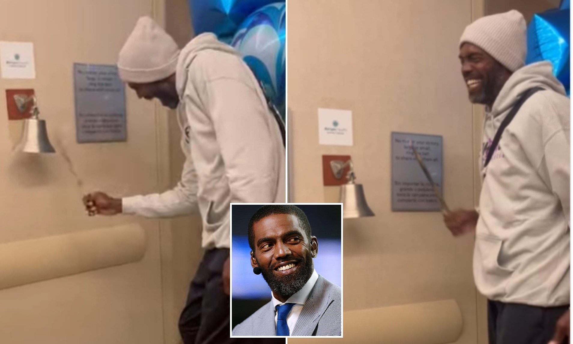 Emotional moment Randy Moss marks end of cancer treatment nine months ...