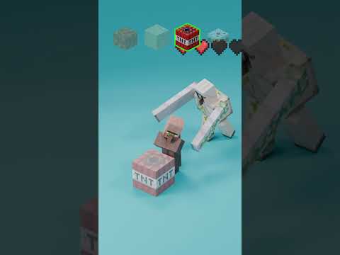 Minecraft Mobs vs Iron Golem The Hero Satisfying 3d Fluid and Cloth ...