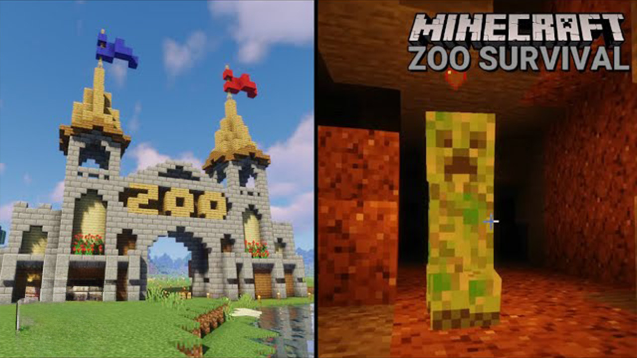 Minecraft Zoo Survival: The Beginning and Gate Entrance