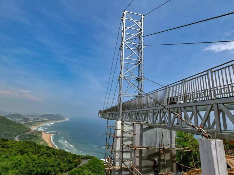 India's longest glass skywalk bridge set to open in Vizag's Kailasagiri ...