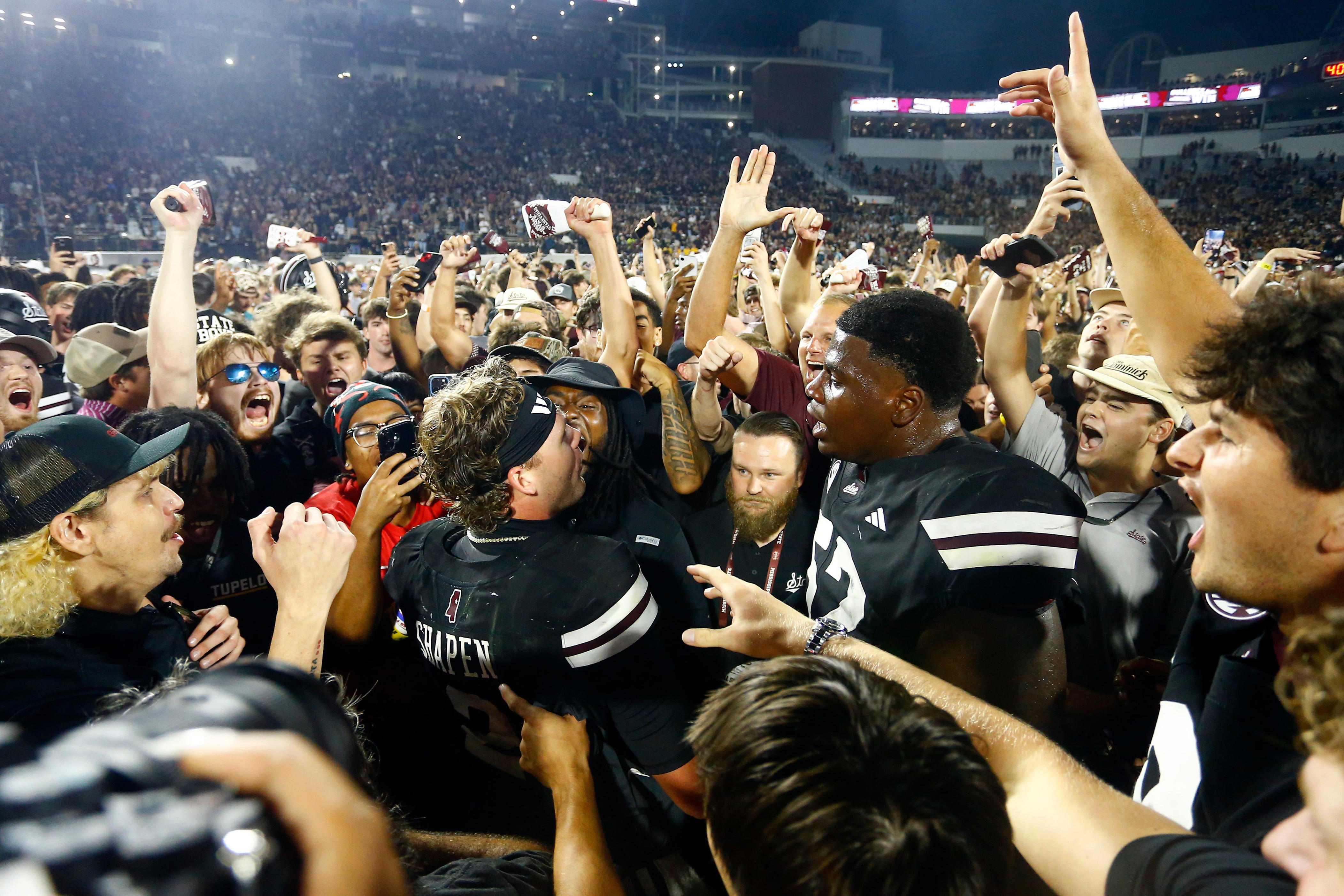 Mississippi State football stuns No. 10 Arizona State on Blake Shapen ...