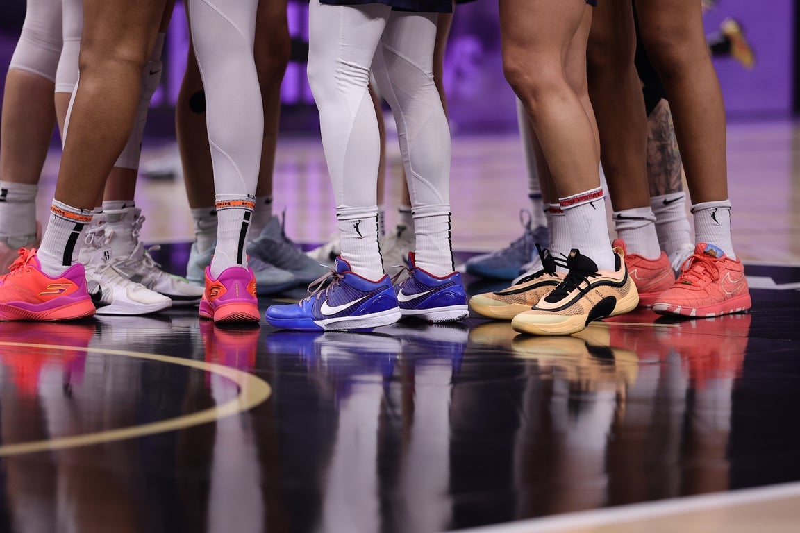 Colorful photos highlight the footwear of WNBA stars