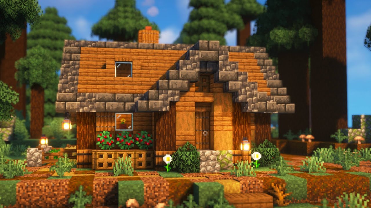 Minecraft Spruce Wood Starter House