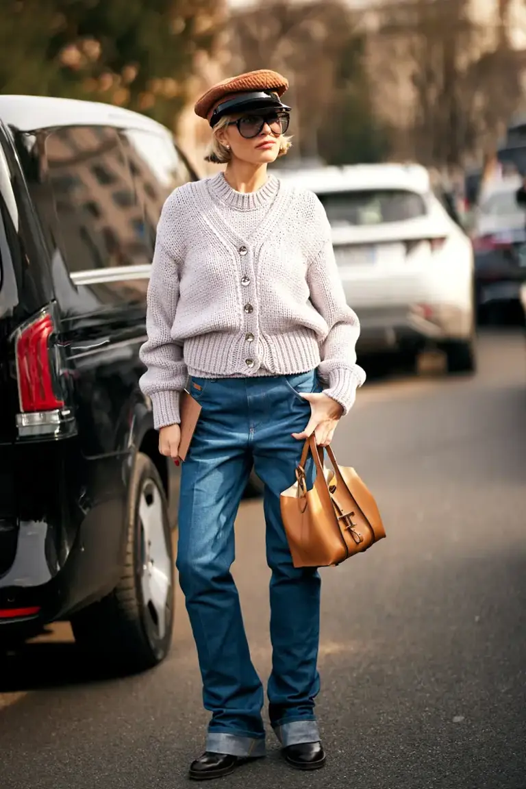 Los mejores looks con vaqueros anchos para llevar en Otoño/Invierno ...