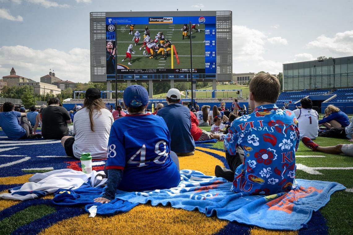 KU fans enjoy everything but the result Saturday during watch party at ...