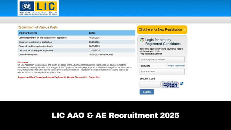 LIC AAO & AE Recruitment 2025: Application Process Ends Tomorrow; Check ...