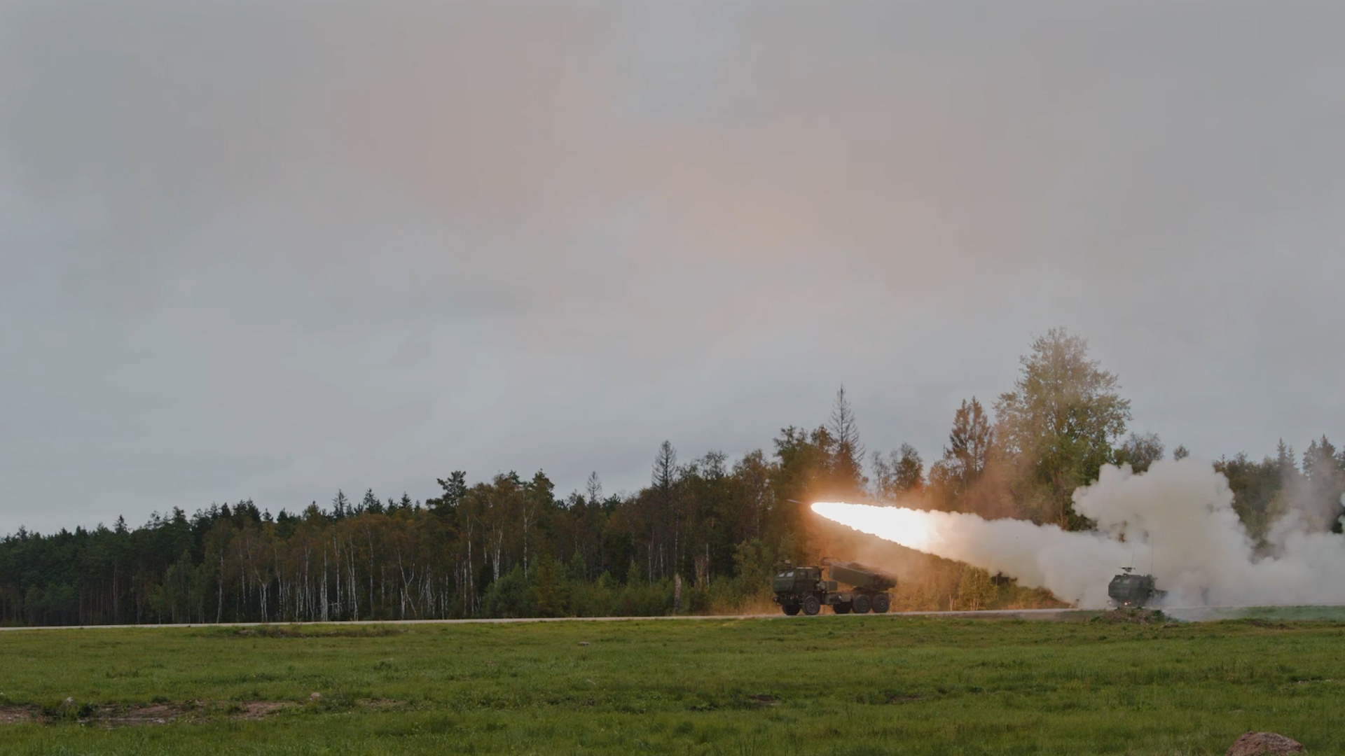 US Army Firing Artillery Defense Forces in Training
