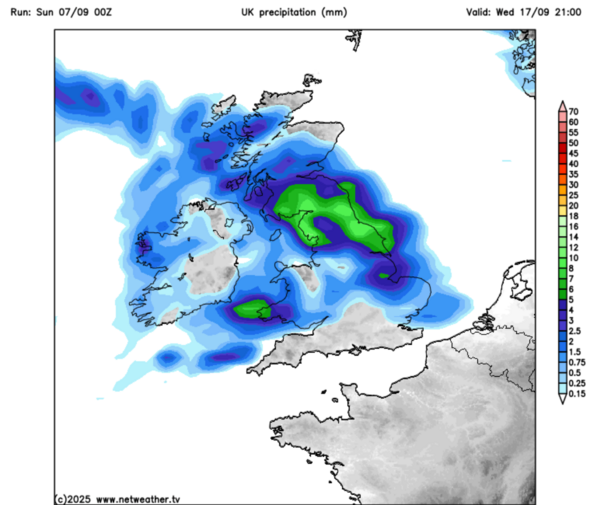 UK September weather maps look grim as Britain bombarded by 7 days of ...