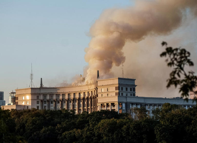 Russia’s Largest Drone Attack Yet Hits Ukraine Government Building
