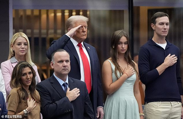 Who's who in Trump's US Open box? President is flanked by beaming ...