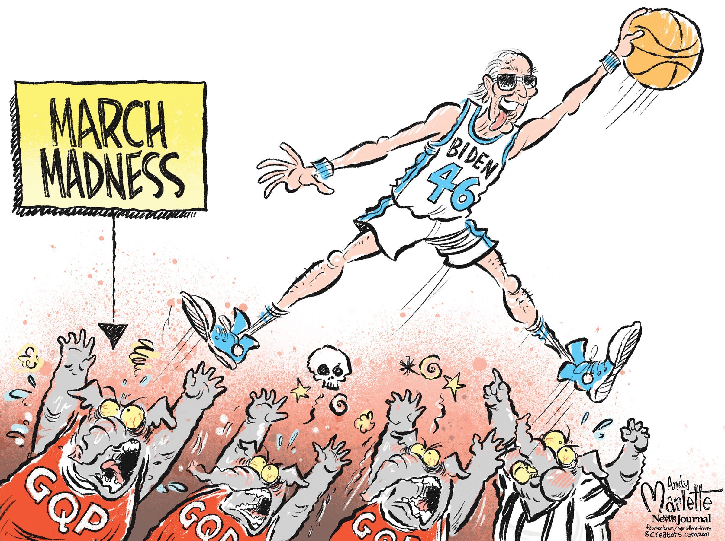 Sports and politics collide in these editorial cartoons