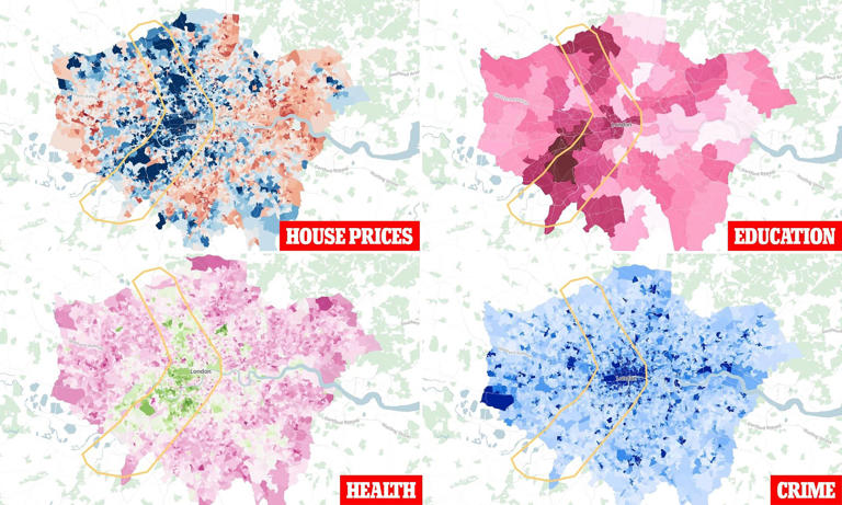 The TRUTH about the 'London banana', from house prices to crime - maps ...