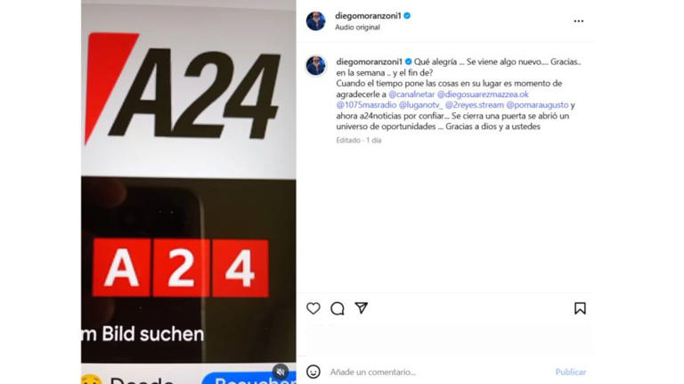 Diego Moranzoni confirmó su desembarco en un importante canal de ...