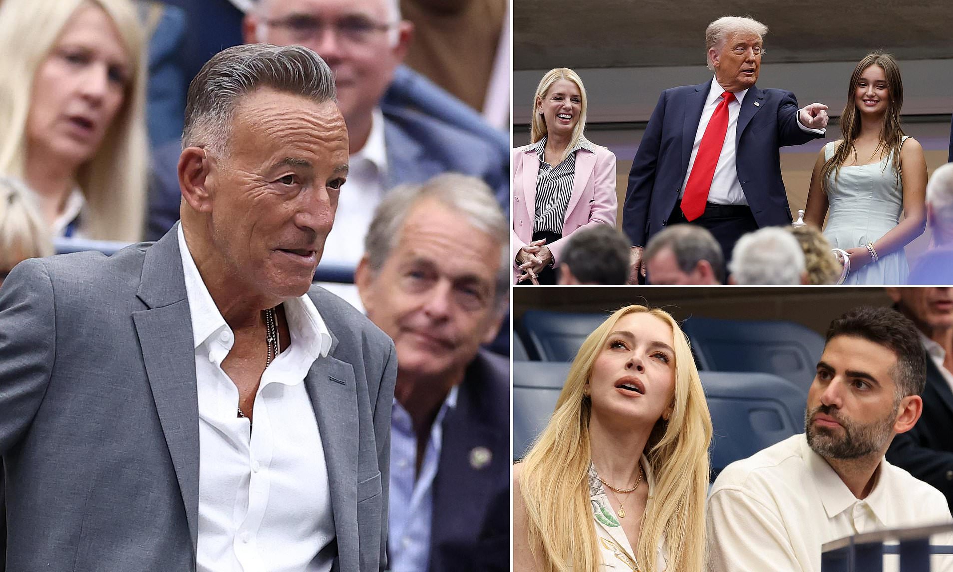 Trump critic Bruce Springsteen and stony faced celebs watch US Open ...